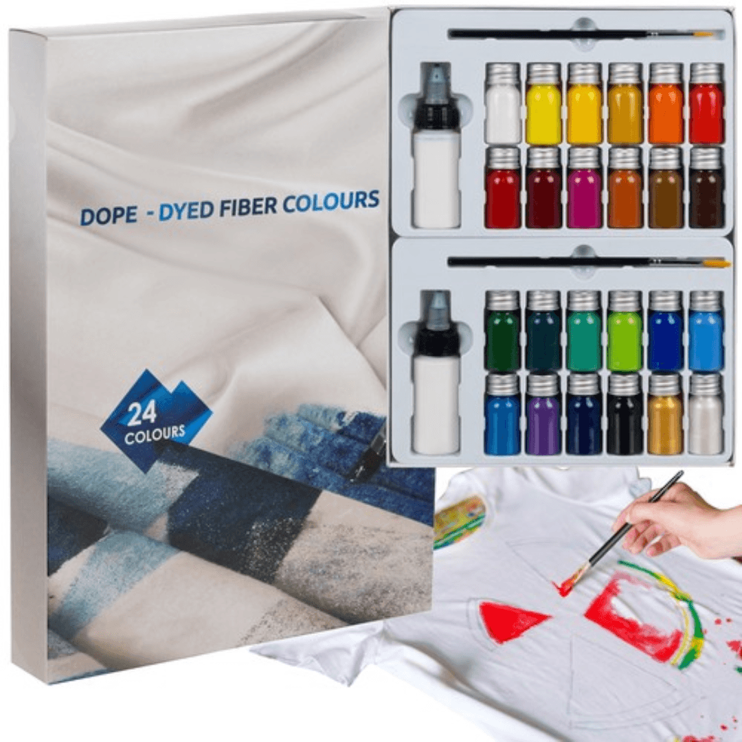 Set 24 Vopseluri Acrilice pentru Materiale Textile, Culori Aprinse, Au ...